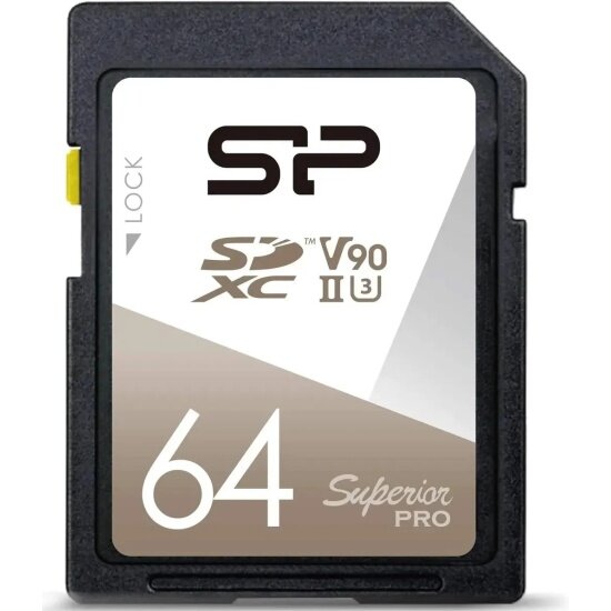 Карта памяти Silicon Power SDXC 64Gb Superior Pro UHS-II U3 V90