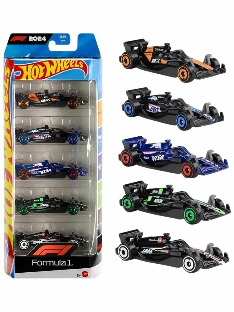 Набор машинок 5-Pack Race Team, Formula 1 -Themed 1:64 Scale Die-Cast Toy Cars