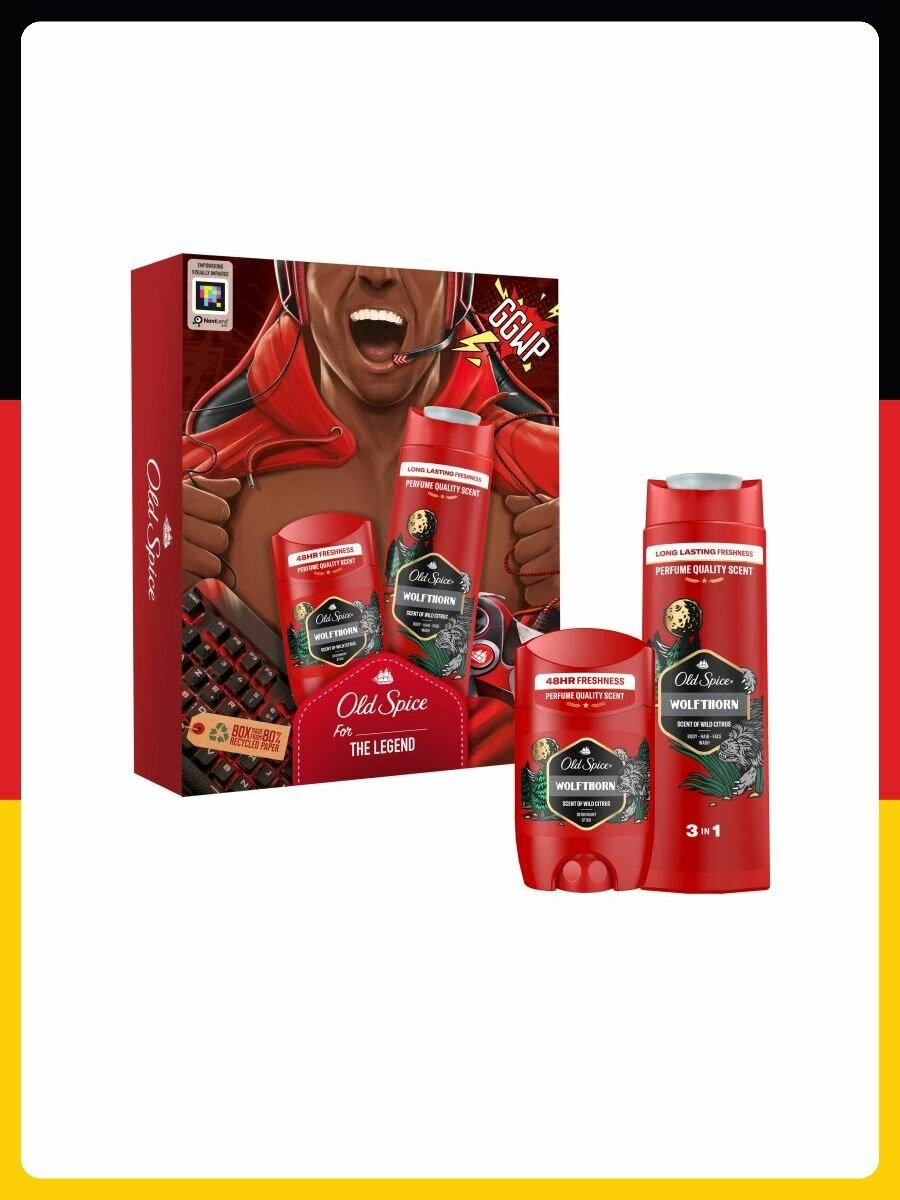 Набор средств для гигиены Old Spice Wolfthorn Wolf Gamer Gift Set for Men