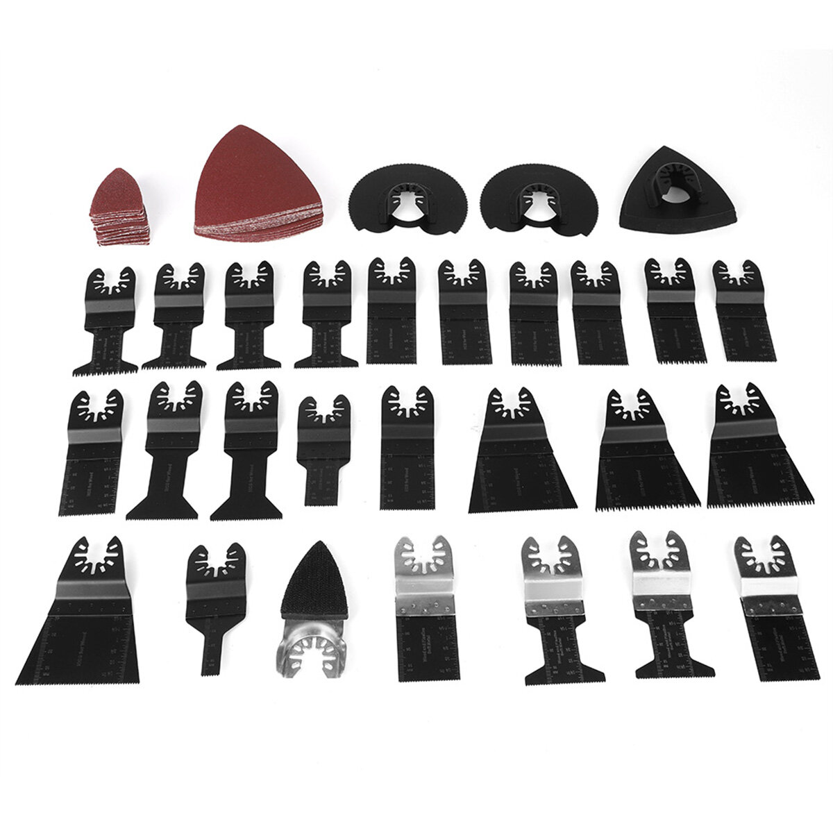68pcs/set Набор аксессуаров для вибрационного пилы, Многофункциональный набор инструментов для ремонта, Включает 6*34mm HCS вибрационные пилы, 2*34mm HCS вибрационные точные пилы, 1*20mm HCS вибрационную пилу, 1*10mm HCS вибрационную пилу, 2*34mm SS+BIM