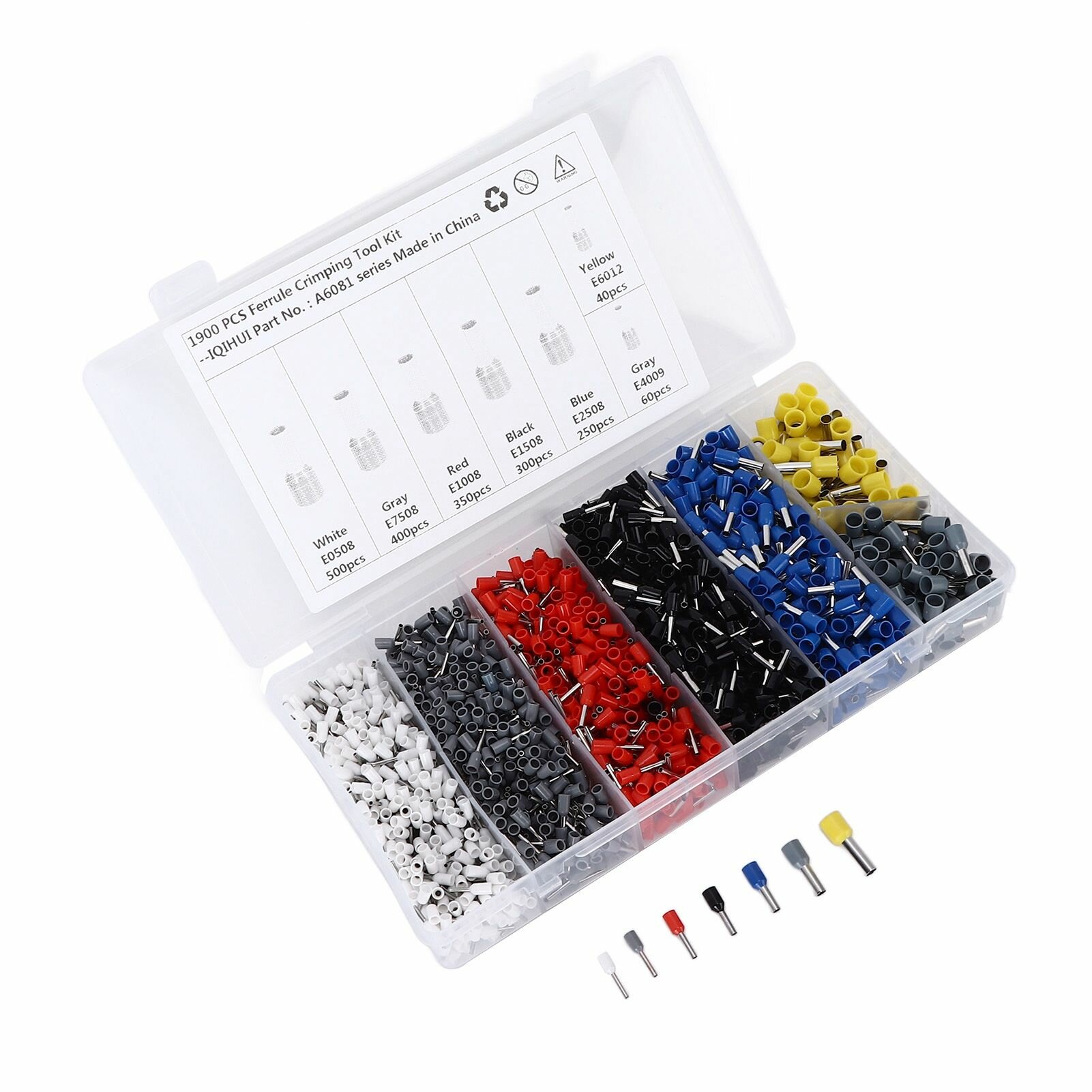 1900 шт, наконечники для проводов, медные луженые клеммы, 7 размеров, изолированные разъемы для шнуров, универсальные для автомобилей