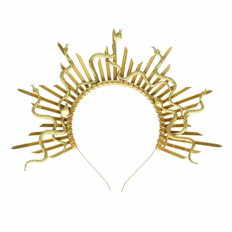 Головной убор Медузы Кобры в готическом стиле -Золотая Повязка На голову