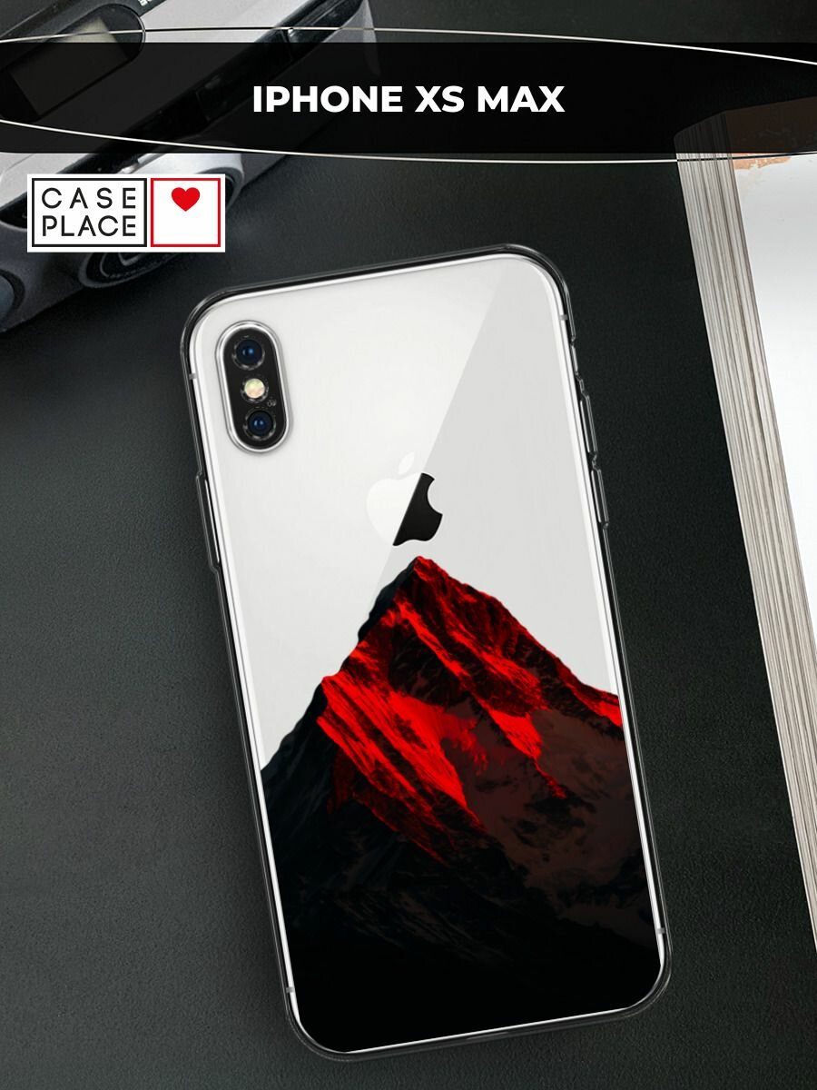 Чехол на Apple iPhone XS Max / Айфон XS Max с принтом Красная гора 2, прозрачный