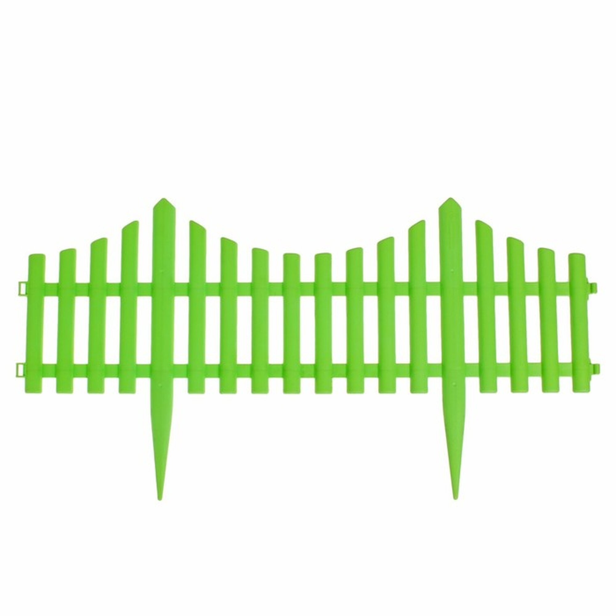 Ограждение декоративное, 30 × 300 см, 5 секций, пластик, салатовое, Greengo