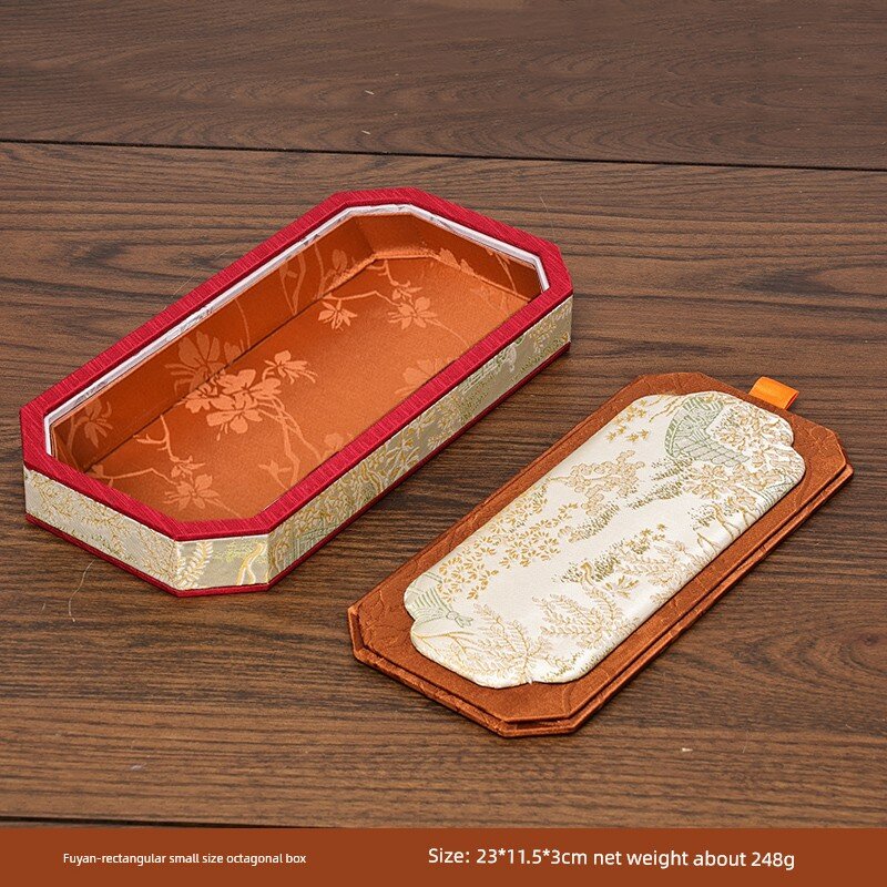 Коричневая прямоугольная маленькая шкатулка для ожерелий и серег, компактная