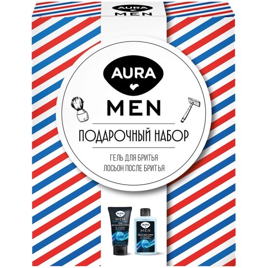 Подарочный набор Aura MEN (гель для бритья + лосьон после бритья)