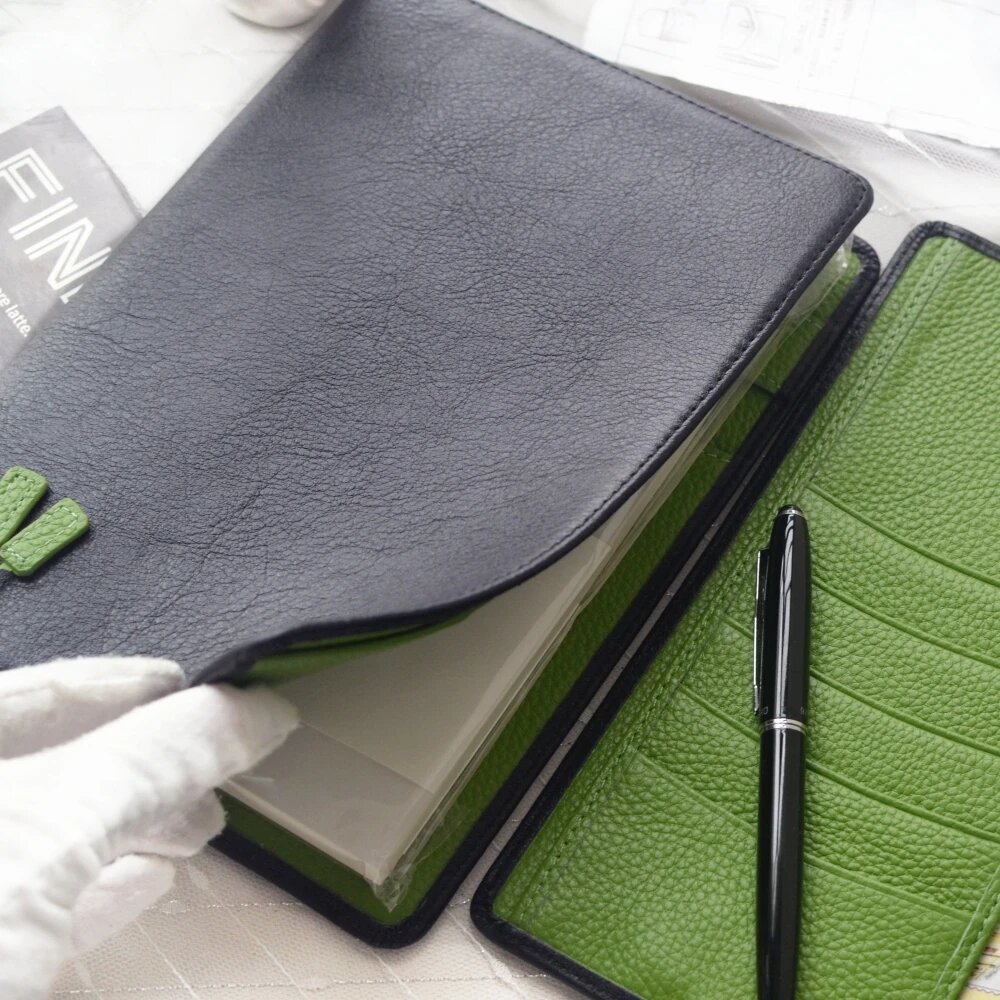 Кожаный чехол для блокнота Hobonichi Cousin A5 JILLARGEAN Зеленый, black and green