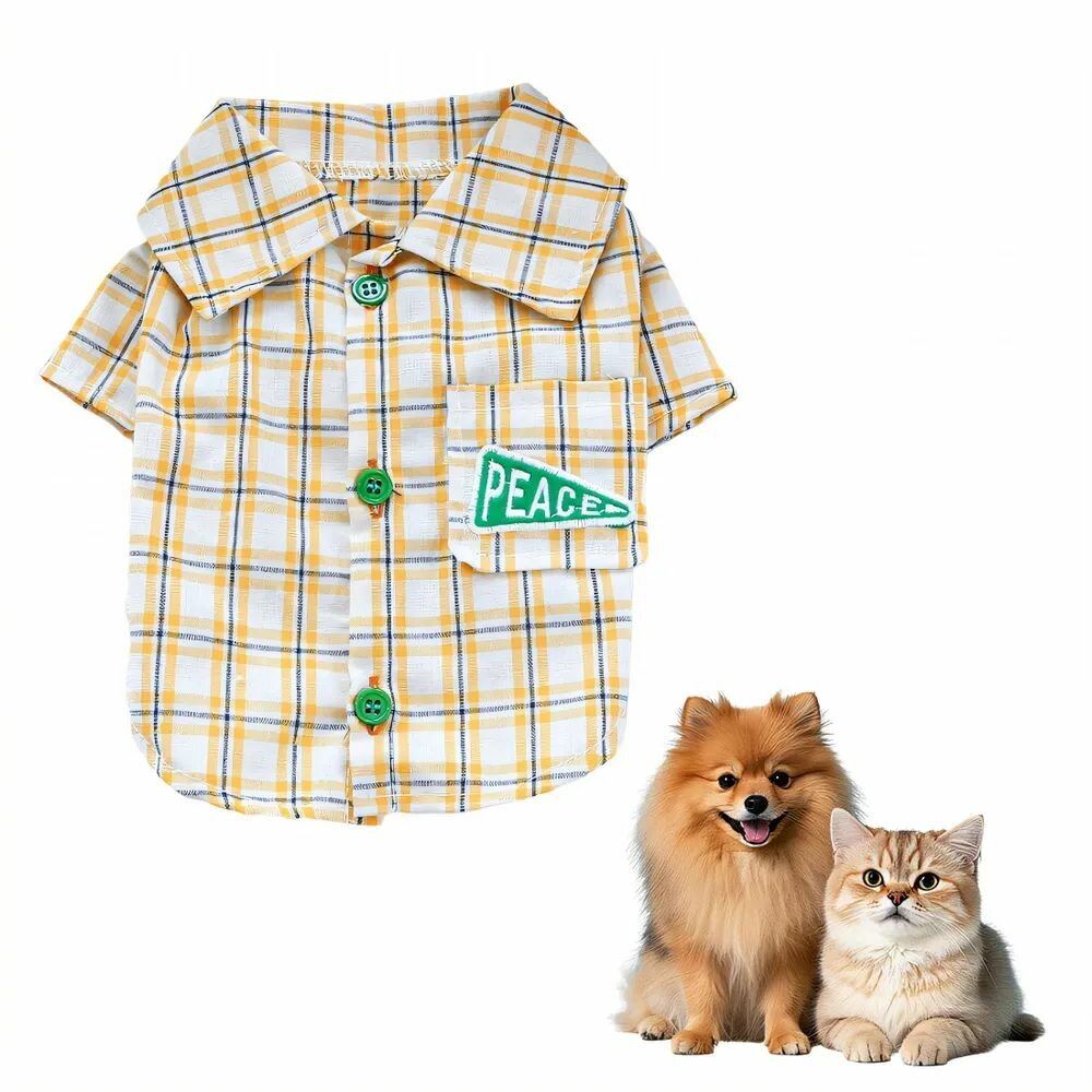 TELOLY Футболка для собак, полиэстер, с изысканным узором, для маленьких собак, размер S.