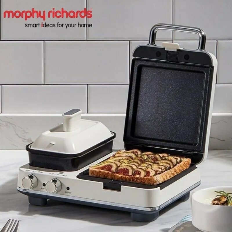 Morphy Richards Бутербродница MR9086 1100 Вт, белый, бежевый