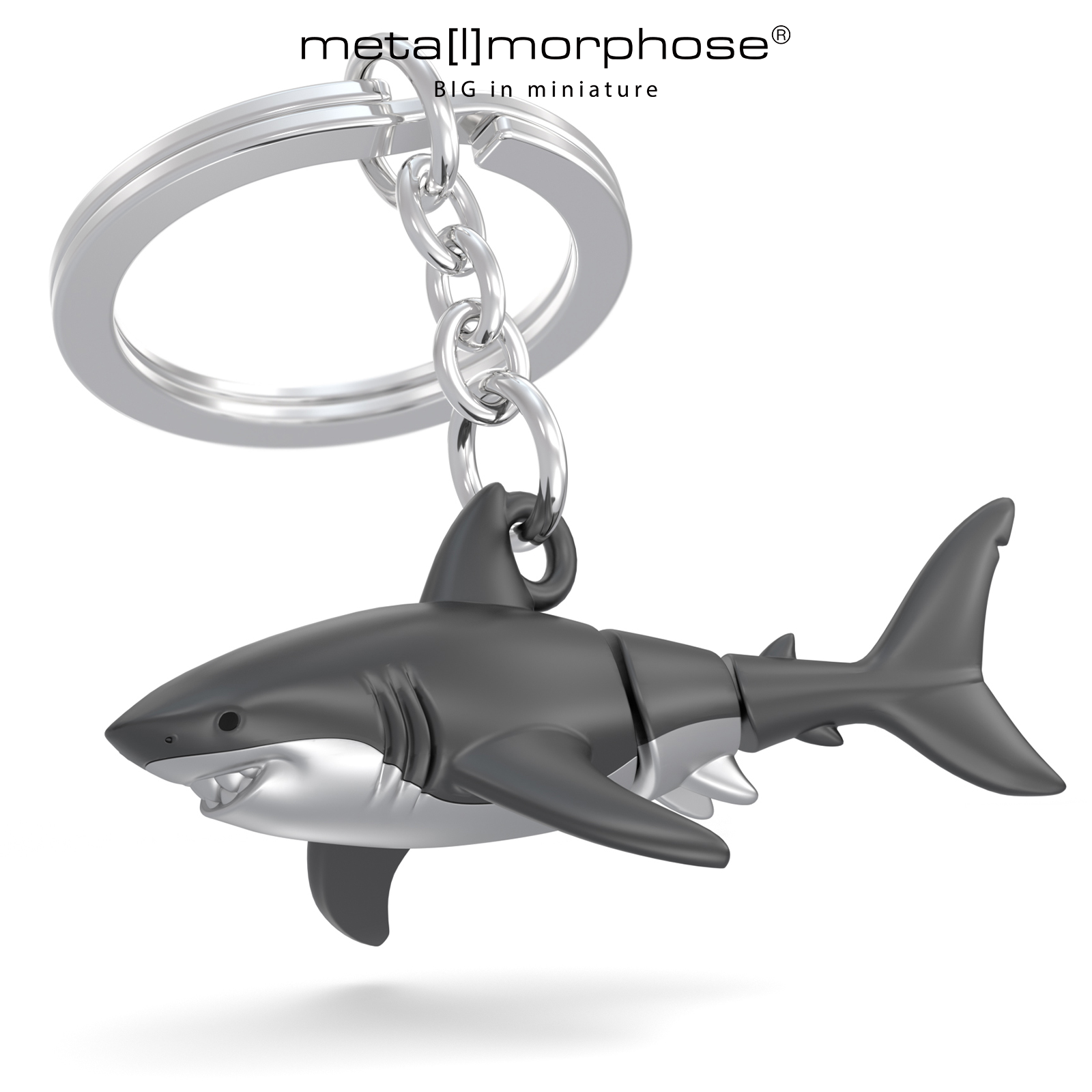 Металлический ключен в виде акулы из океанской серии Metalmorphose, цвет гранатовый для сумок и ключей