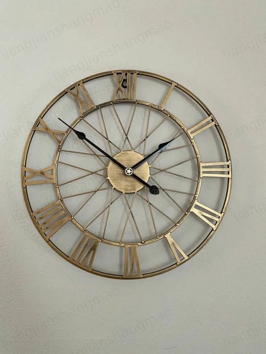 Часы настенные металлические диаметр 40 см стиль Лофт