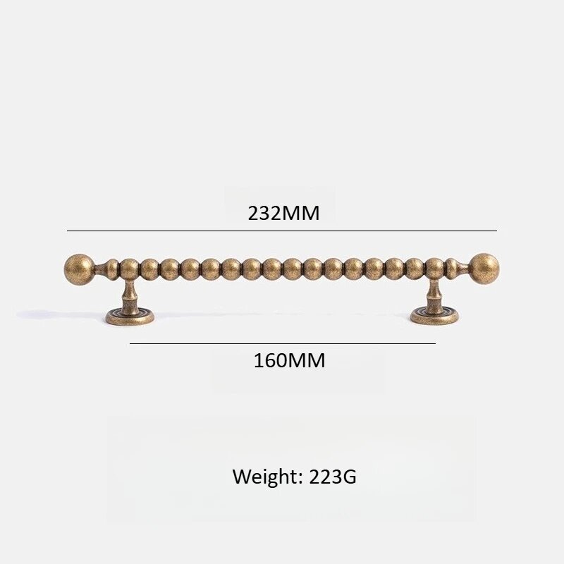 Ручка для шкафа винтажная бронза 160MM C-8558