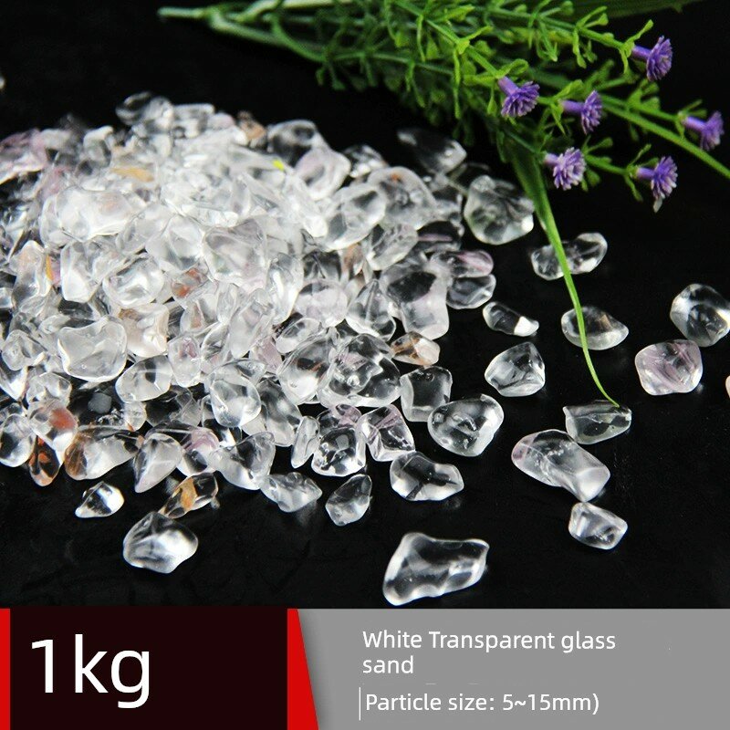 Прозрачно-белый стеклянный песок для декора аквариума, 0,5 кг одиночный пакет