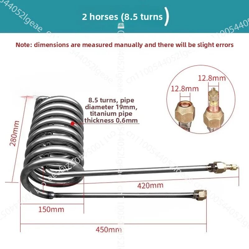 Испаритель из чистого титана для пруда 1,1.5,2 л. с. 2hp