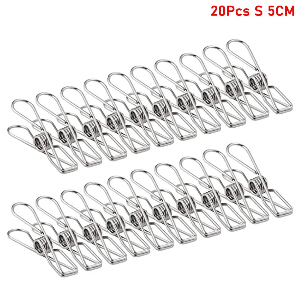 10/20/40 шт, зажимы для прищепок, 5 см, 6 см, зажимы из нержавеющей стали, покрывало для стирки, металлический инструмент для домашнего хранения, прищепки для стирки одежды