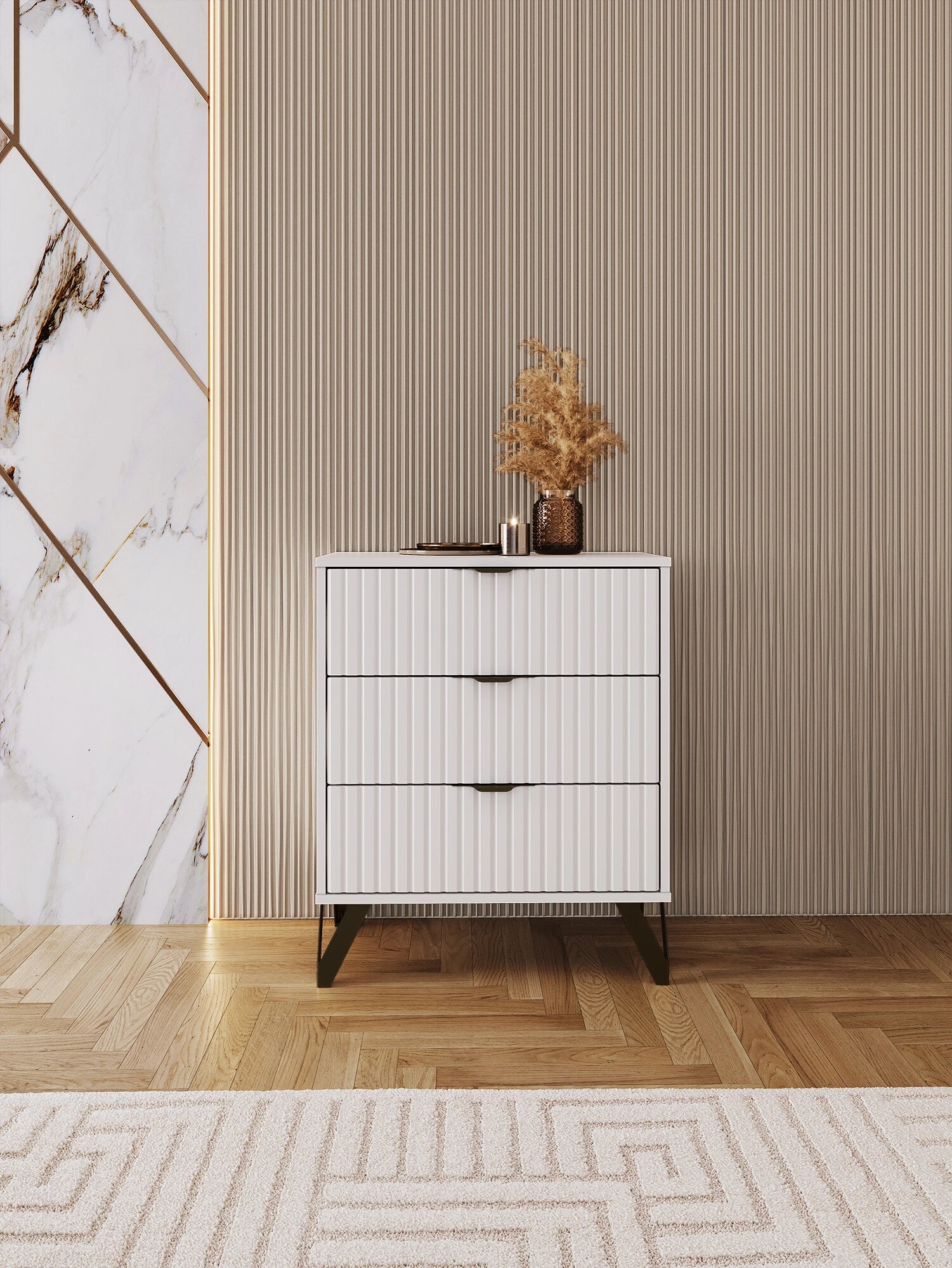 Комод RIDBERG LUGANO мини 3Я (White/Black)