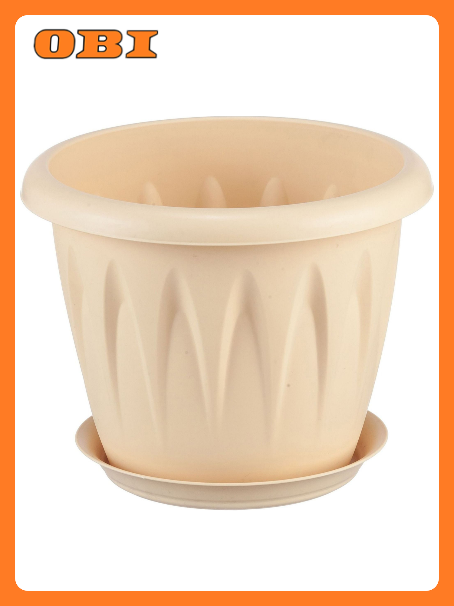 Кашпо IDEA (М-Пластика) Алиция, 12см, полипропиленовое, белое, с поддоном, настольное/на подоконник