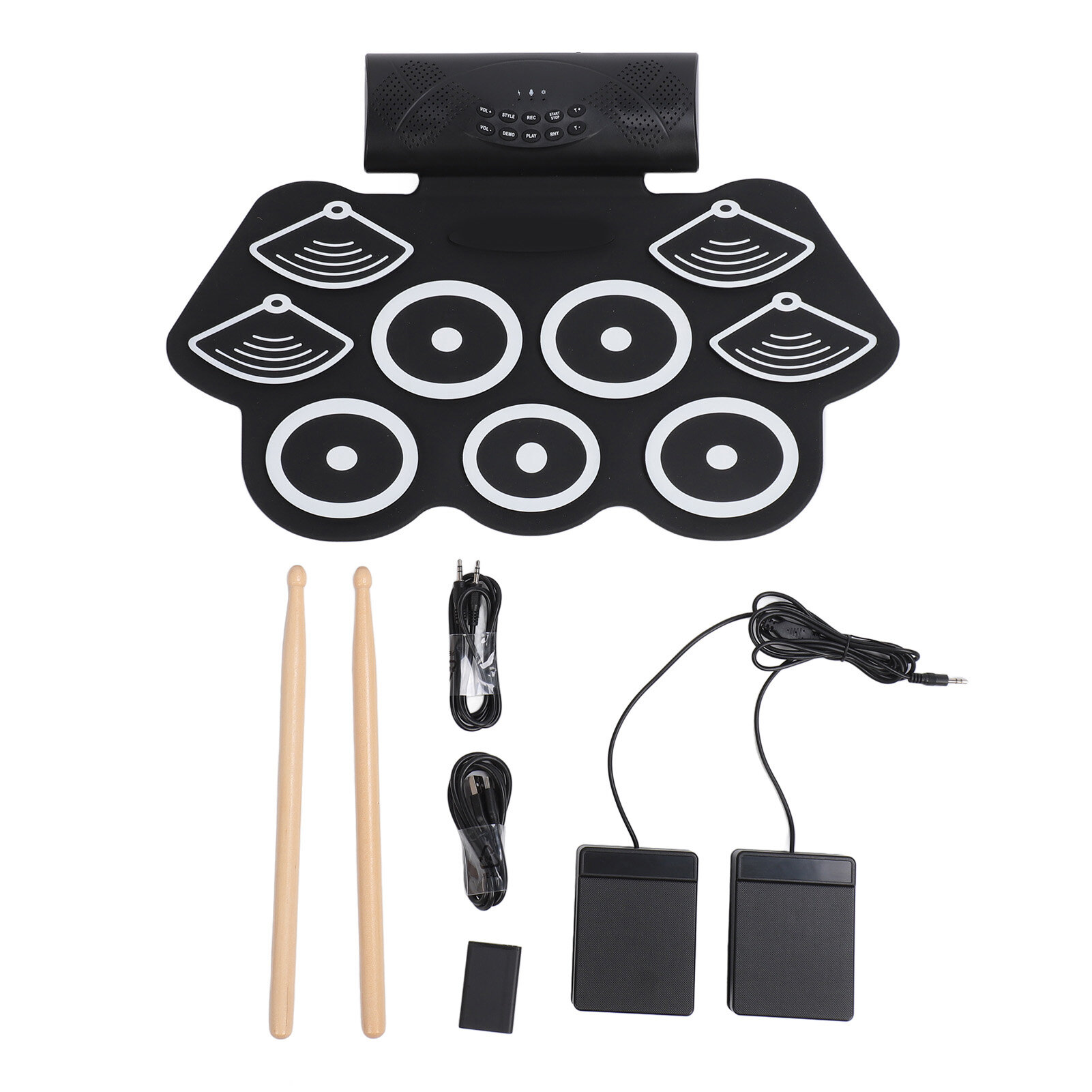 Электронная барабанная установка Roll Up, 9 пэдов, Bluetooth, USB-MIDI, с педалью