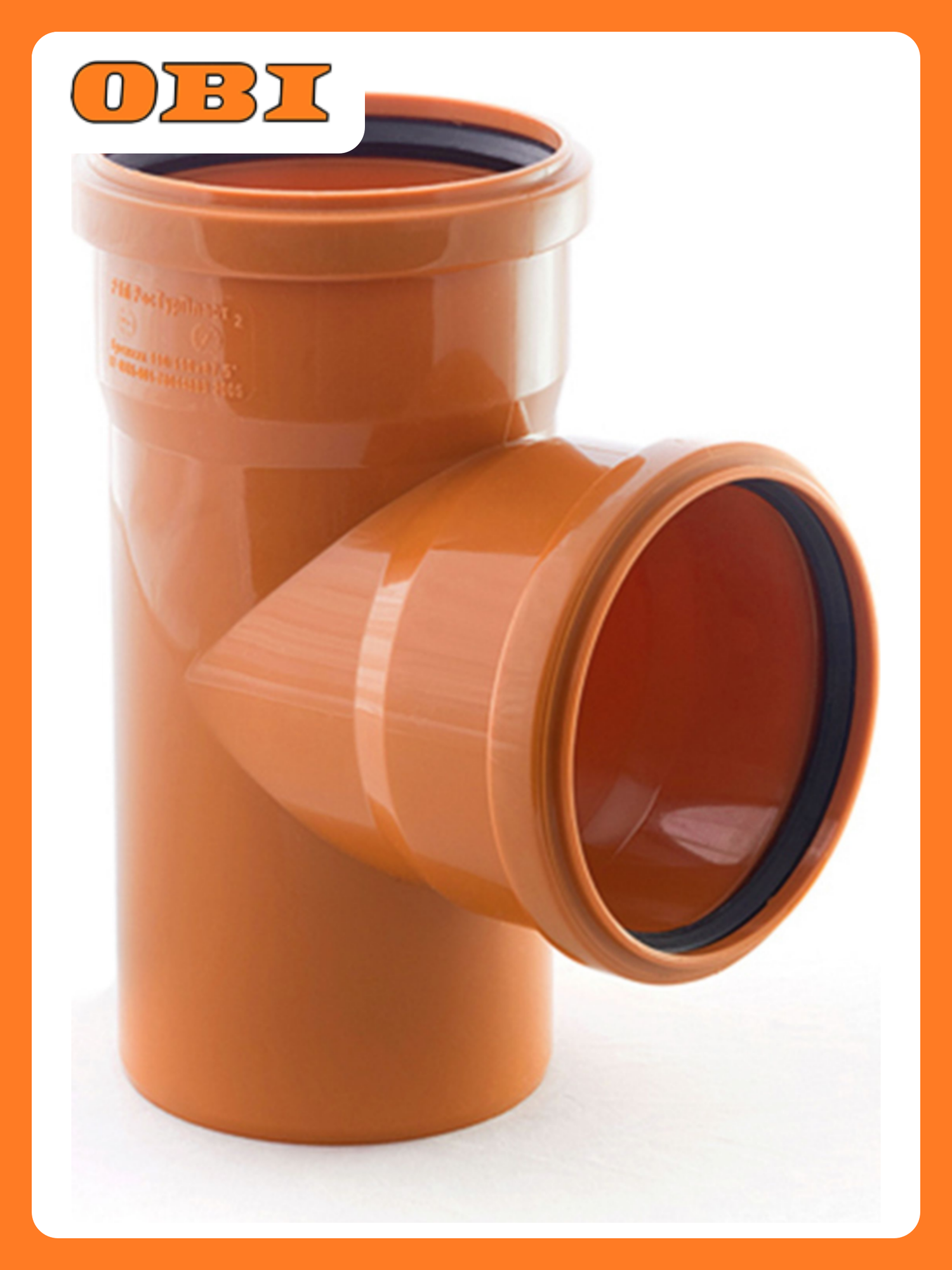 Тройник Pestan НК, ПВХ, раструбный, 110x110мм, 90°, оранжевый