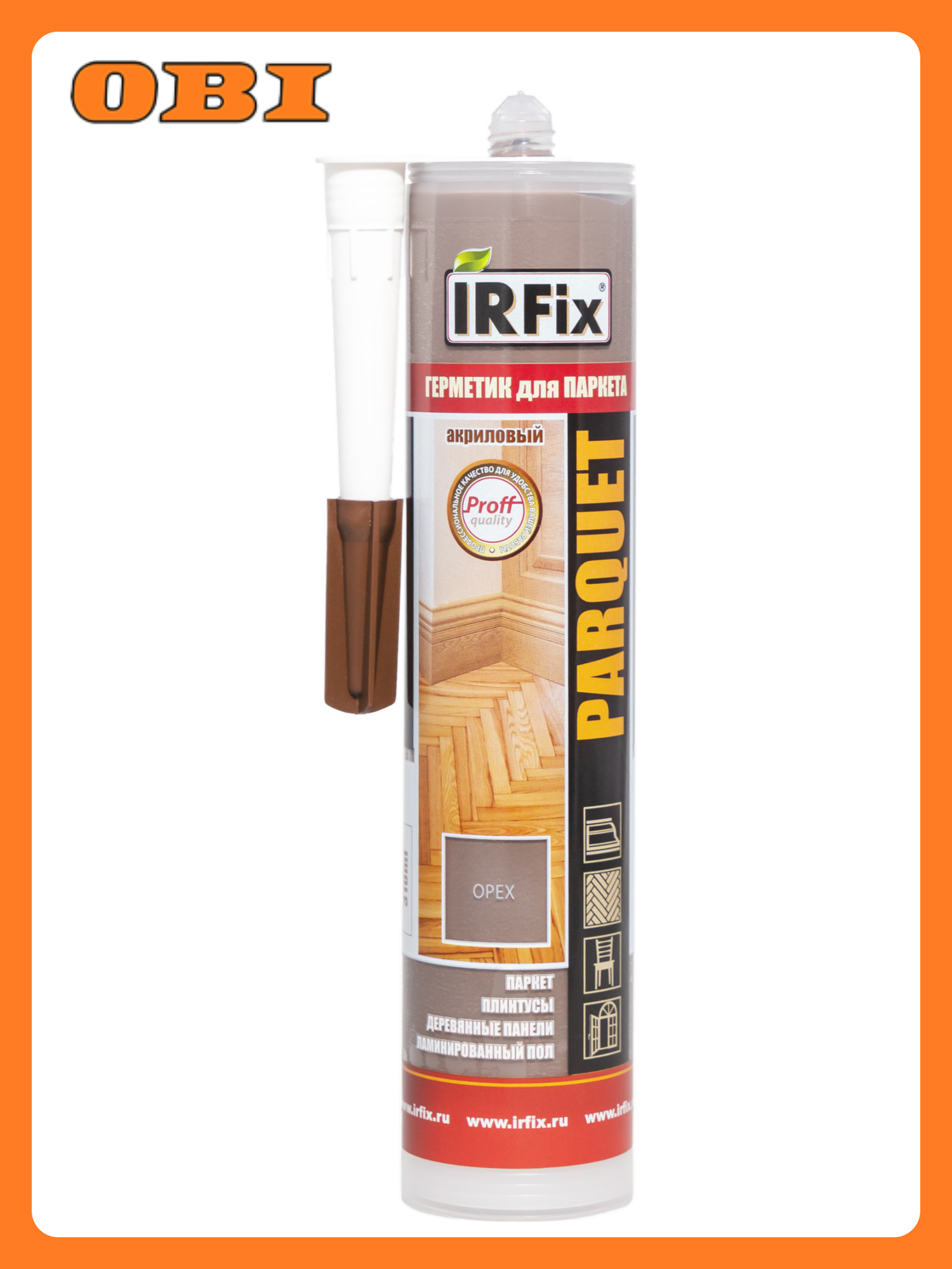 Акриловый герметик IRFIX PARQUET, для паркета, влагостойкий, 310мл