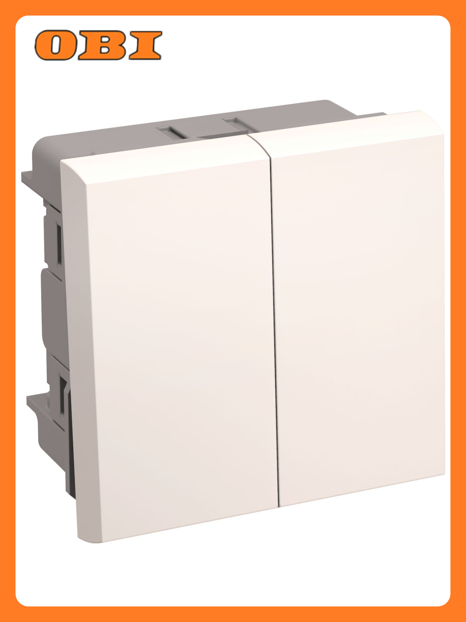 Выключатель двухклавишный IEK ВК1-22-00-П на 2 модуля Праймер белый