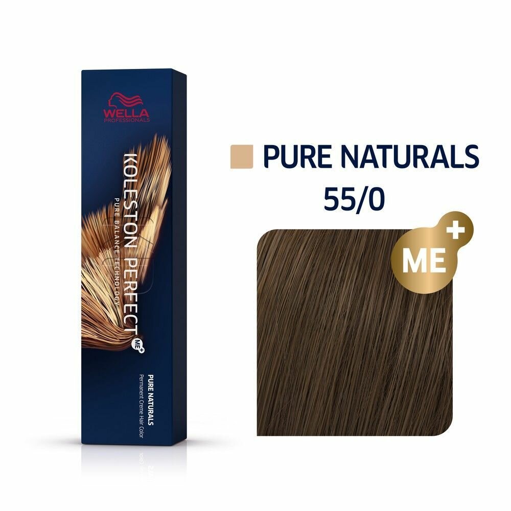 Wella Professionals Koleston Perfect Me+ Стойкая краска для волос 55/0 Светло-коричневый интенсивный натуральный, 60 мл