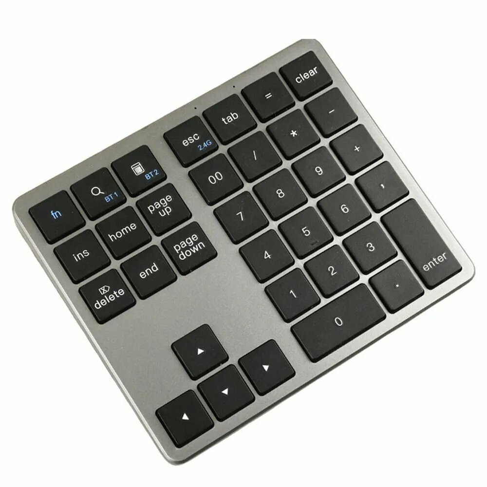 Игровая клавиатура беспроводная Цифровая клавиатура, совместимая с Bluetooth, перезаряжаемая через USB, 35 клавиш, Английская раскладка, черный
