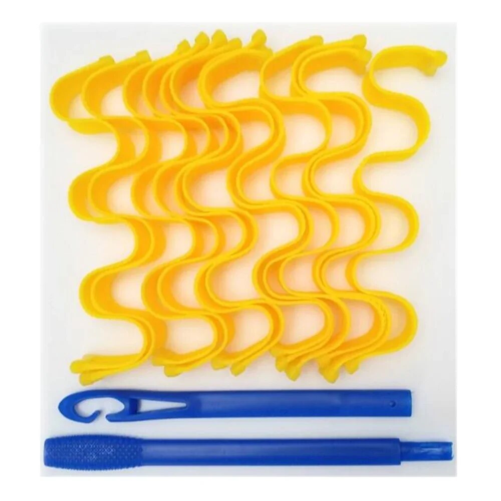 Пластиковые бигуди 12 шт. для мягких кудрявых волос 30CM yellow