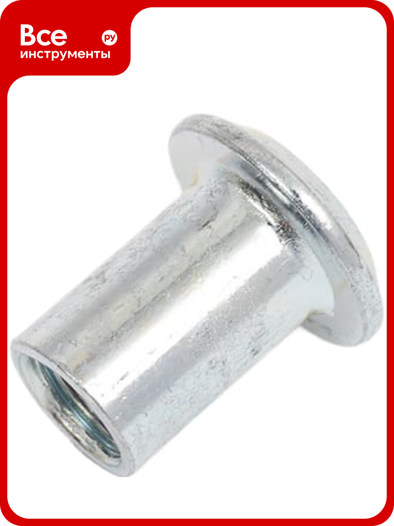 Гайка втулка плоская оцинк. М6х12мм 4 шт Zitar 127415