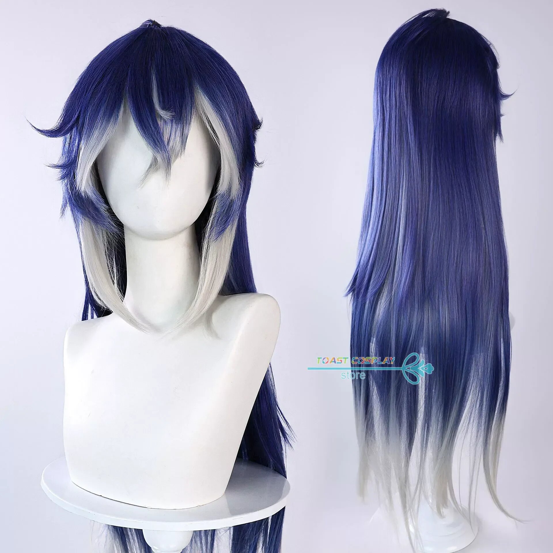 Косплей костюм Flins из Genshin Impact Темно-синий, Один размер, Wig Only