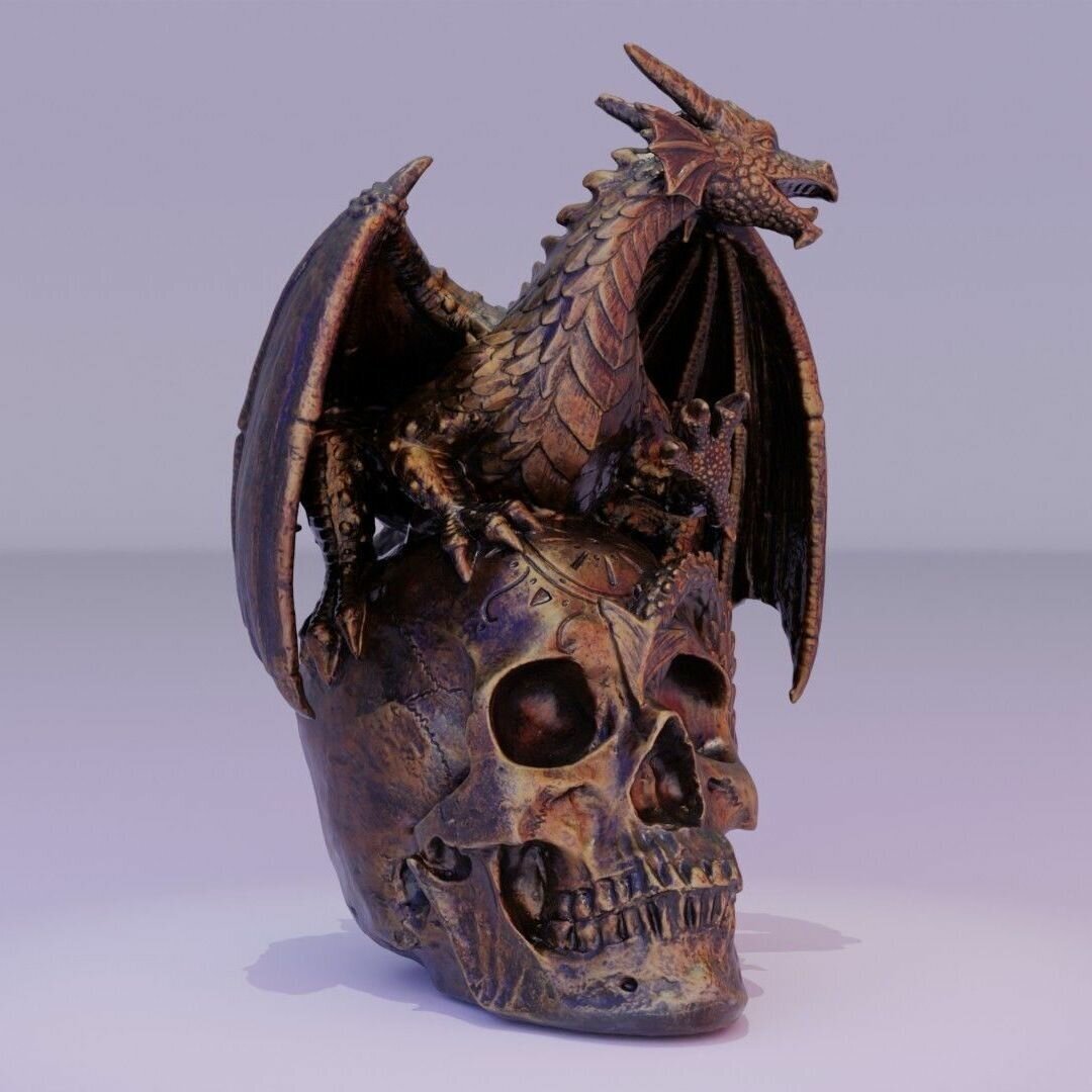 Статуя черепа виверны, садовая статуя
