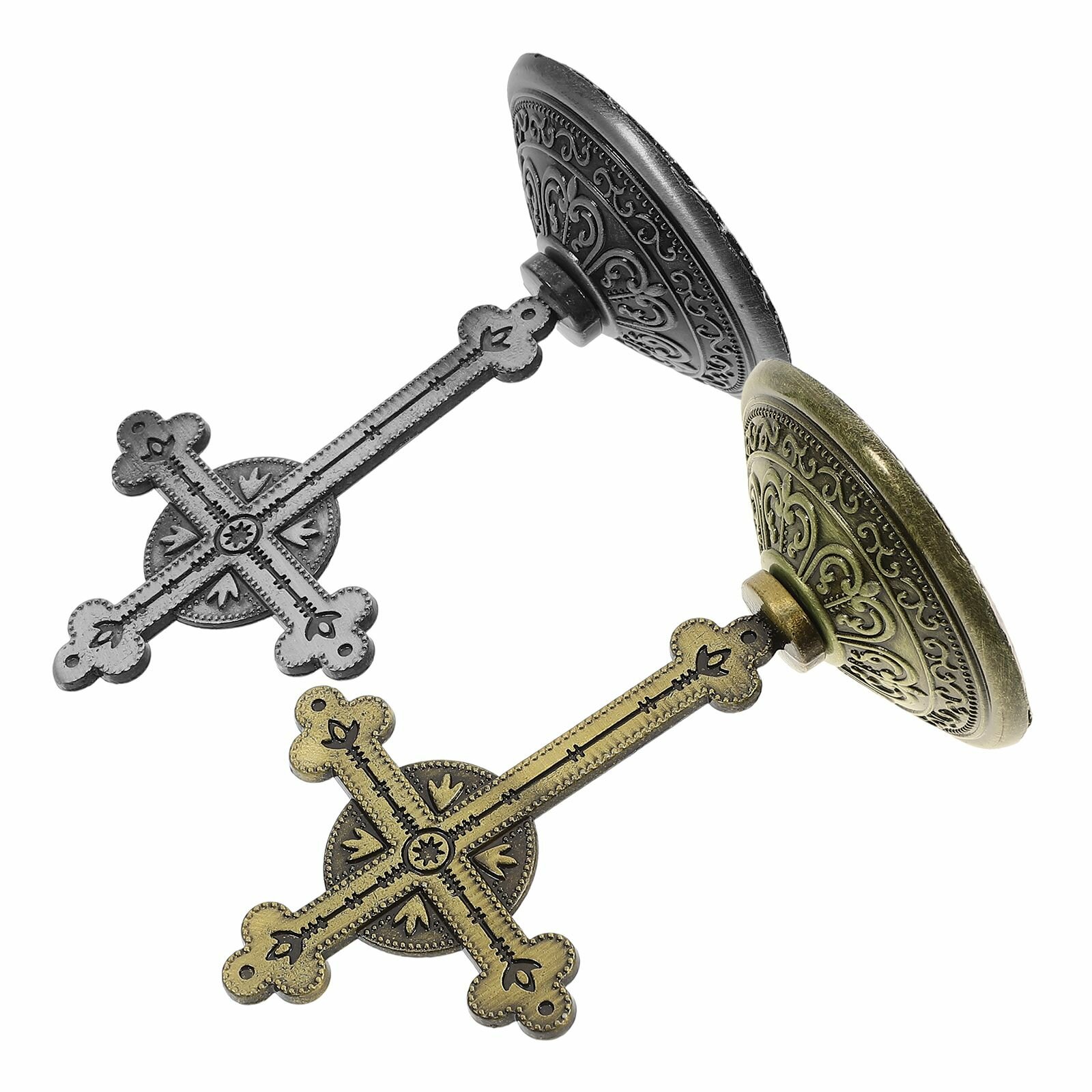 2 шт. Винтажное распятие, маленькое металлическое распятие, орнамент, крест, статуэтка с основанием