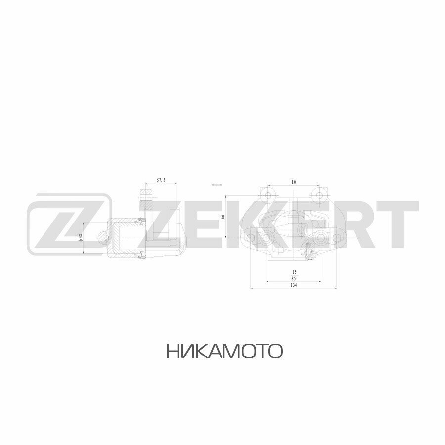 ZEKKERT BS-8383 Тормозной суппорт передний правый (со скобой) Lada 112 (2112) 95-
