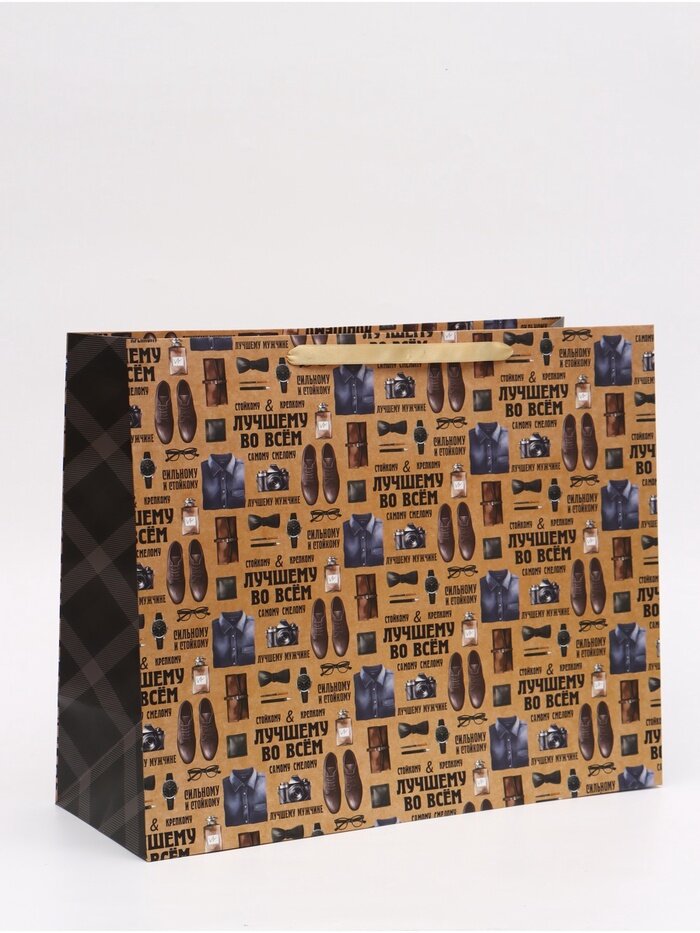 Пакет ламинированный Мужской паттерн, XL 49 × 40 × 19 см
