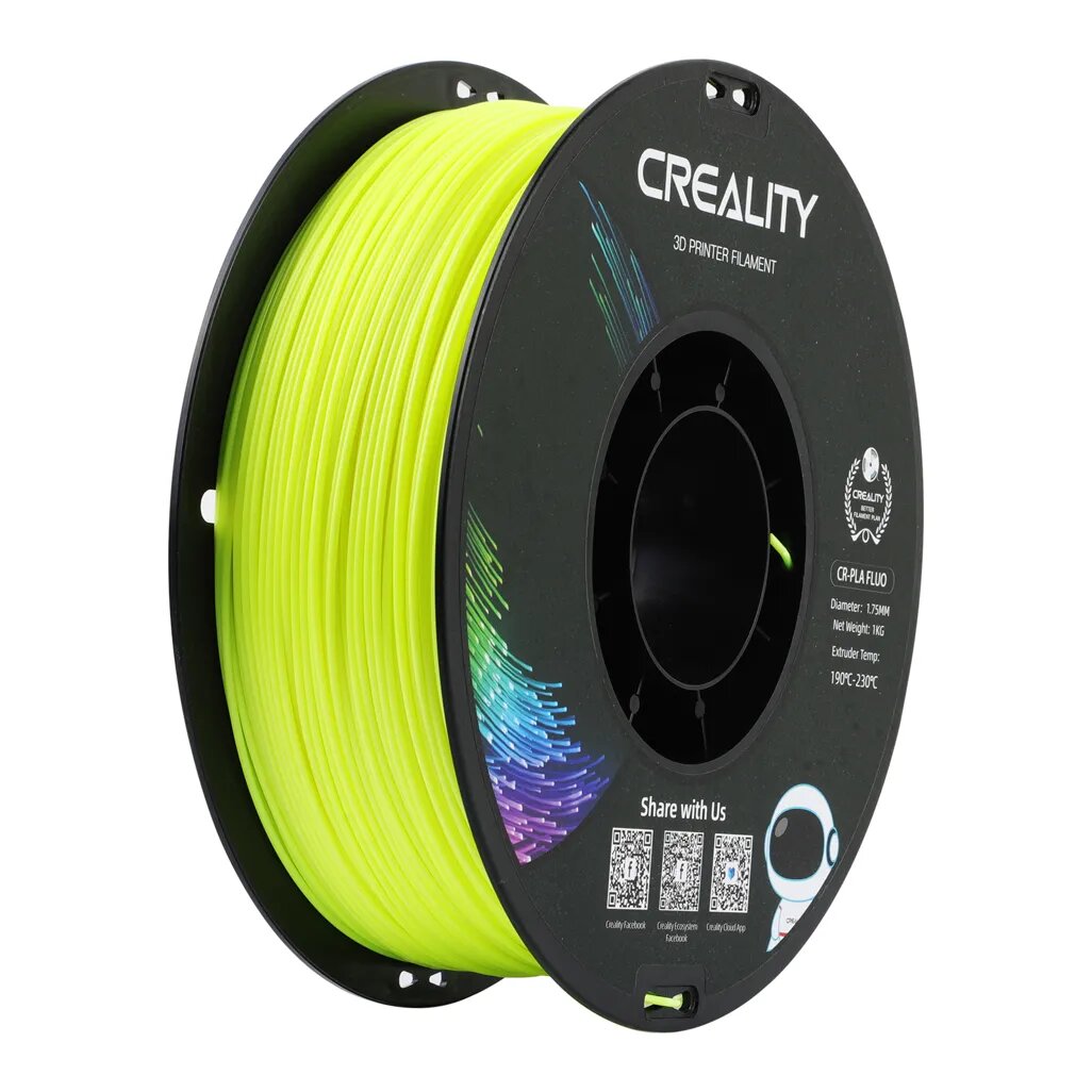 Катушка PLA пластика Creality, флуоресцентный желтый, 1,75 мм 1кг для 3D принтеров 3301140002