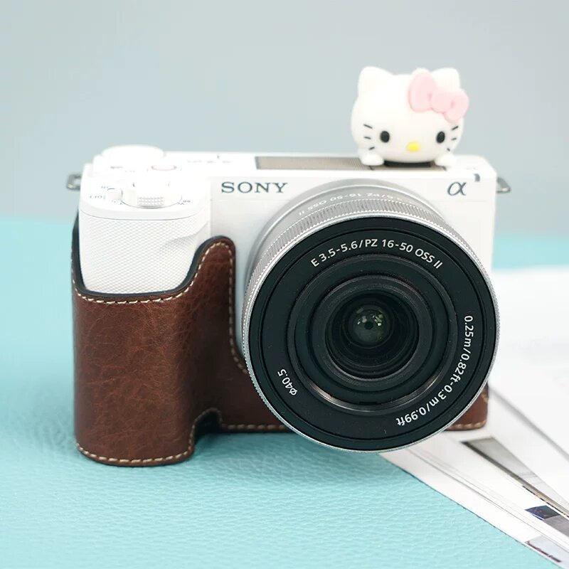 Sony ZV-E10 II Защитное кожаное основание для камеры кофейный цвет полная защита для ZV-E10M2