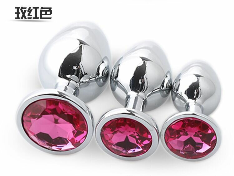 Секс-игрушки SM металлический круглый анальный тампон набор расширитель ануса тампон анальный с камнями и стразами