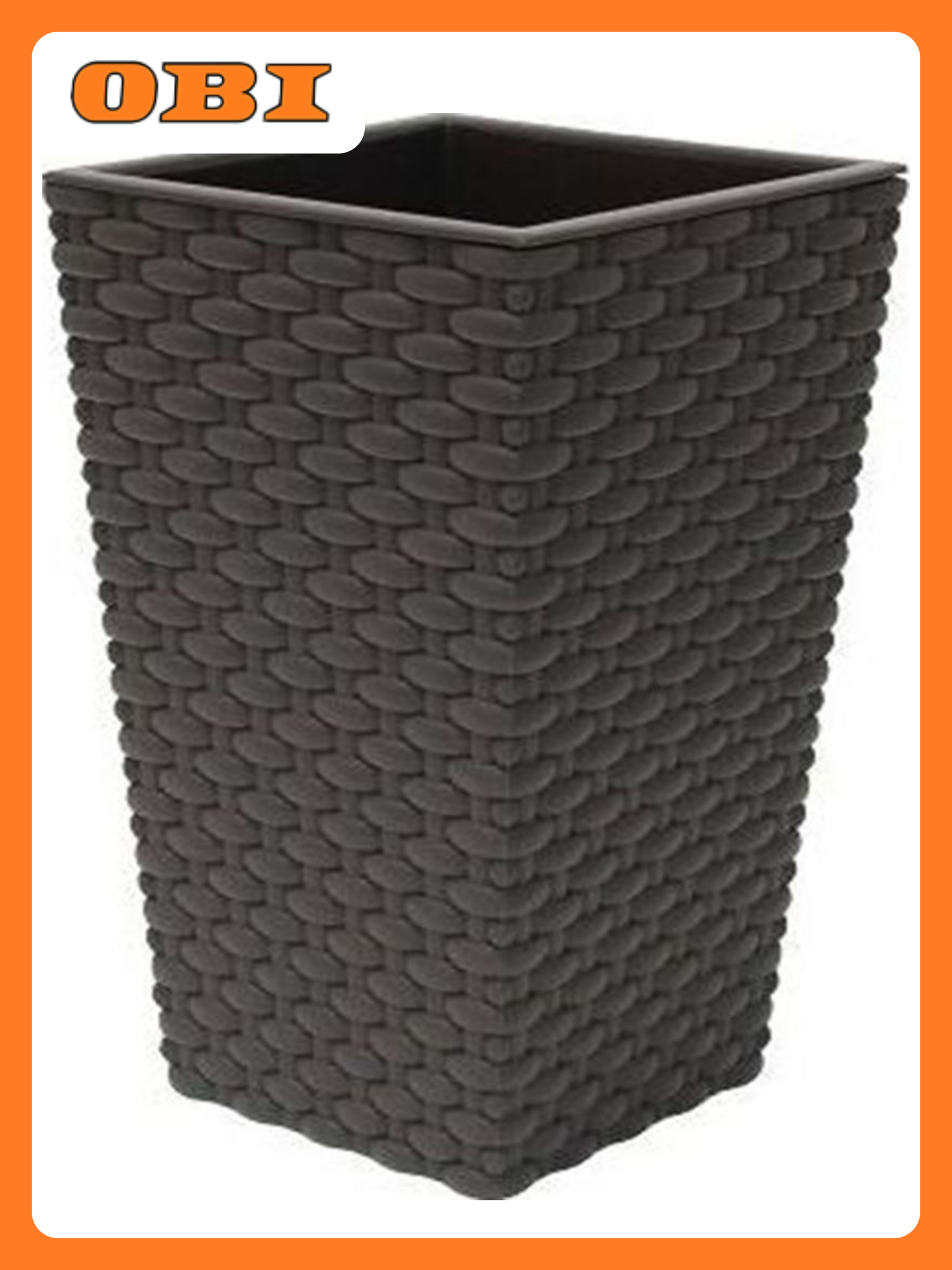 Кашпо IDEA Ротанг 26,1х26,1х45,7 см искусственный ротанг коричневое