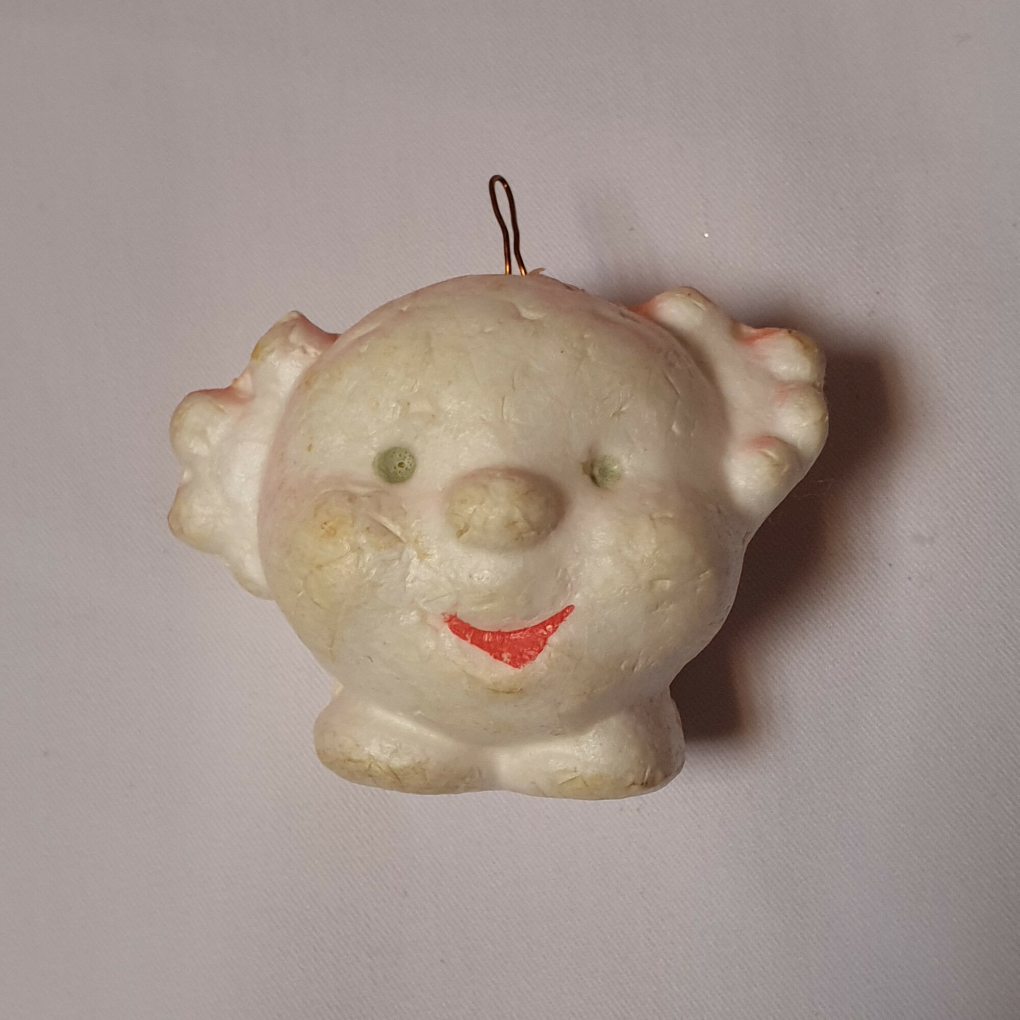 Ёлочная игрушка СССР, фигурка колобок из пенопласта, коллекционная, украшение для декора, винтажная