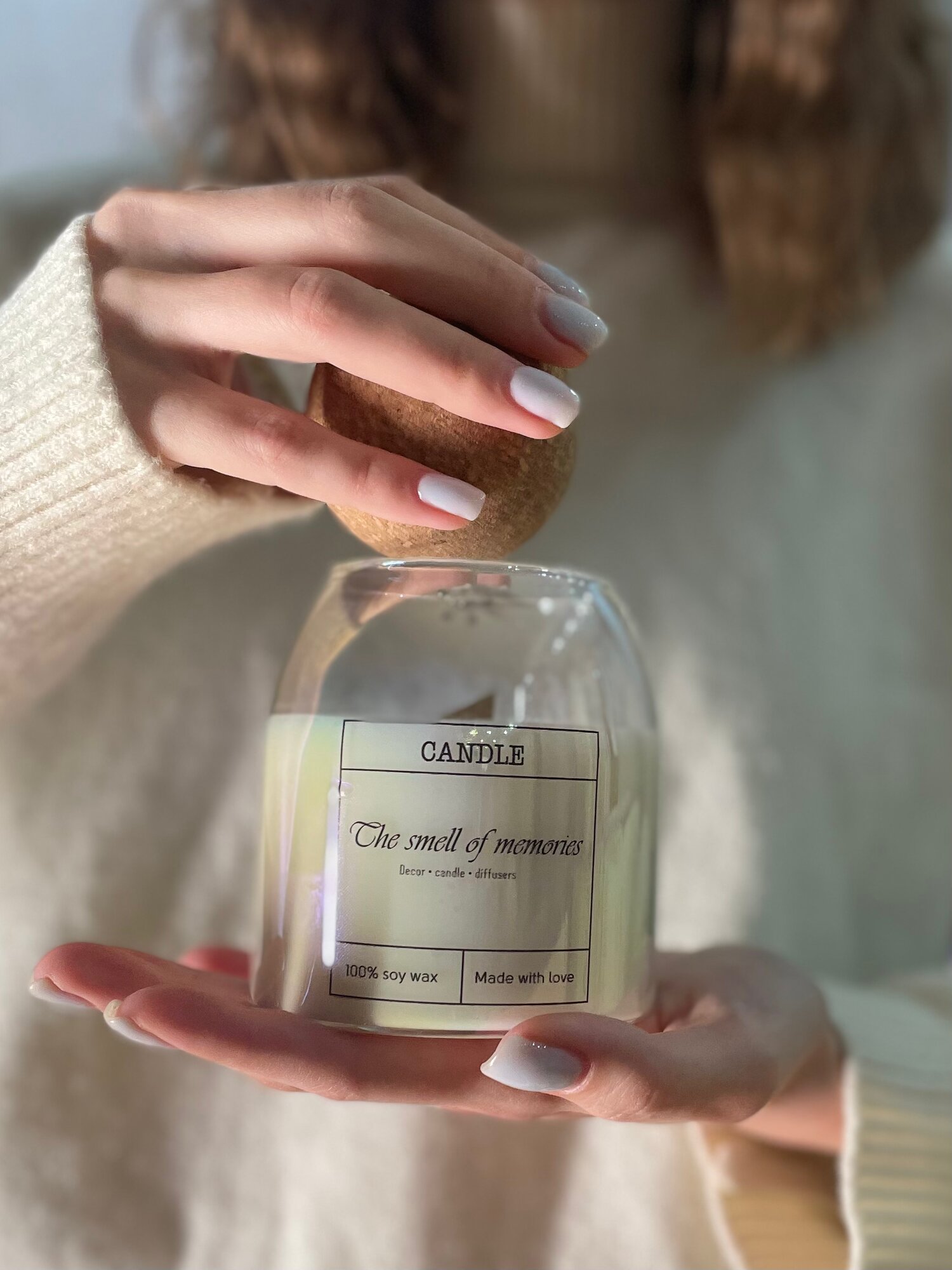 Свеча "The smell of memories", рождественское печенье, в стекле и круглой крышкой