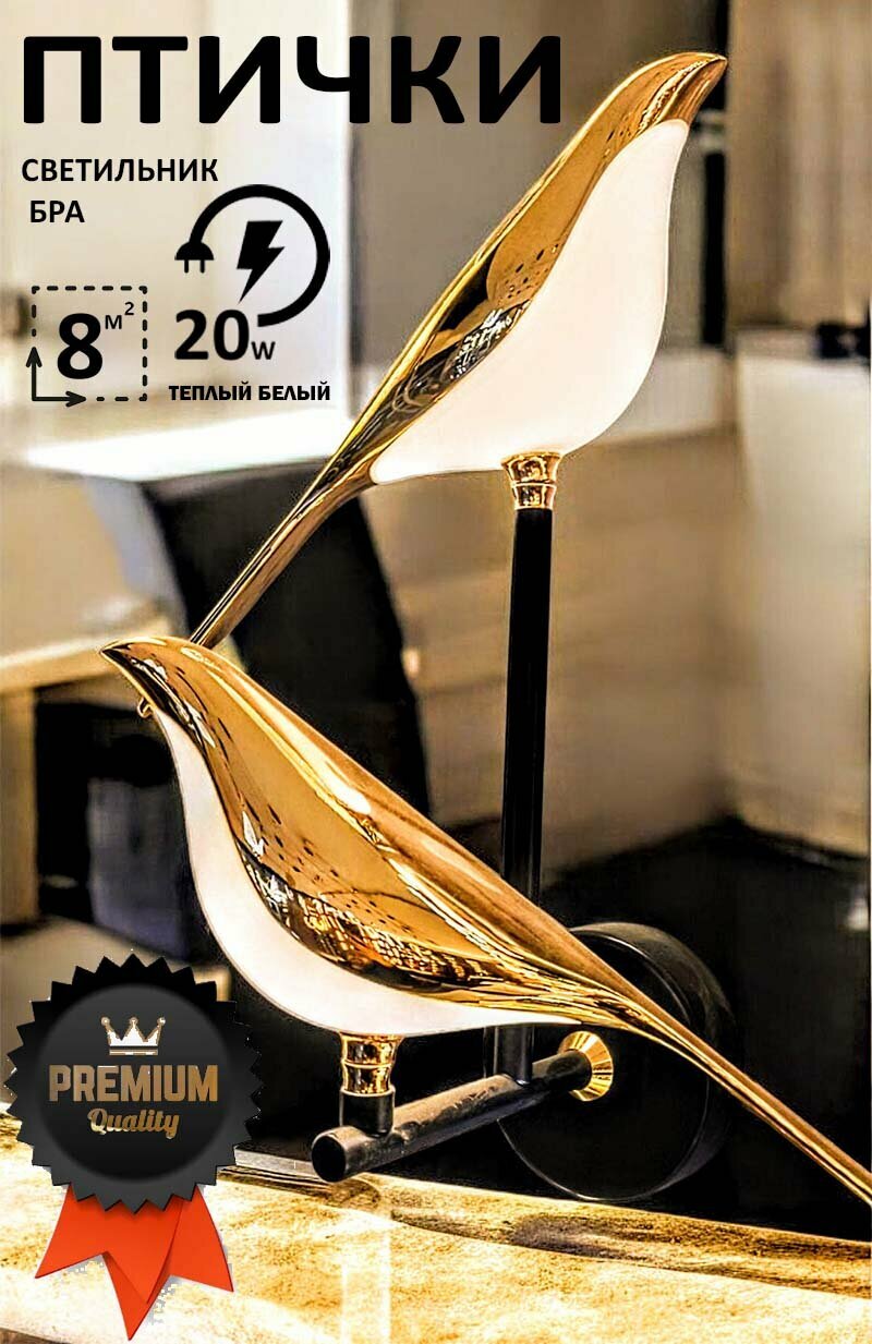 Светодиодный подвесной ночной светильник птица настенный прикроватный бра в спальню, детскую комнату, на кухню