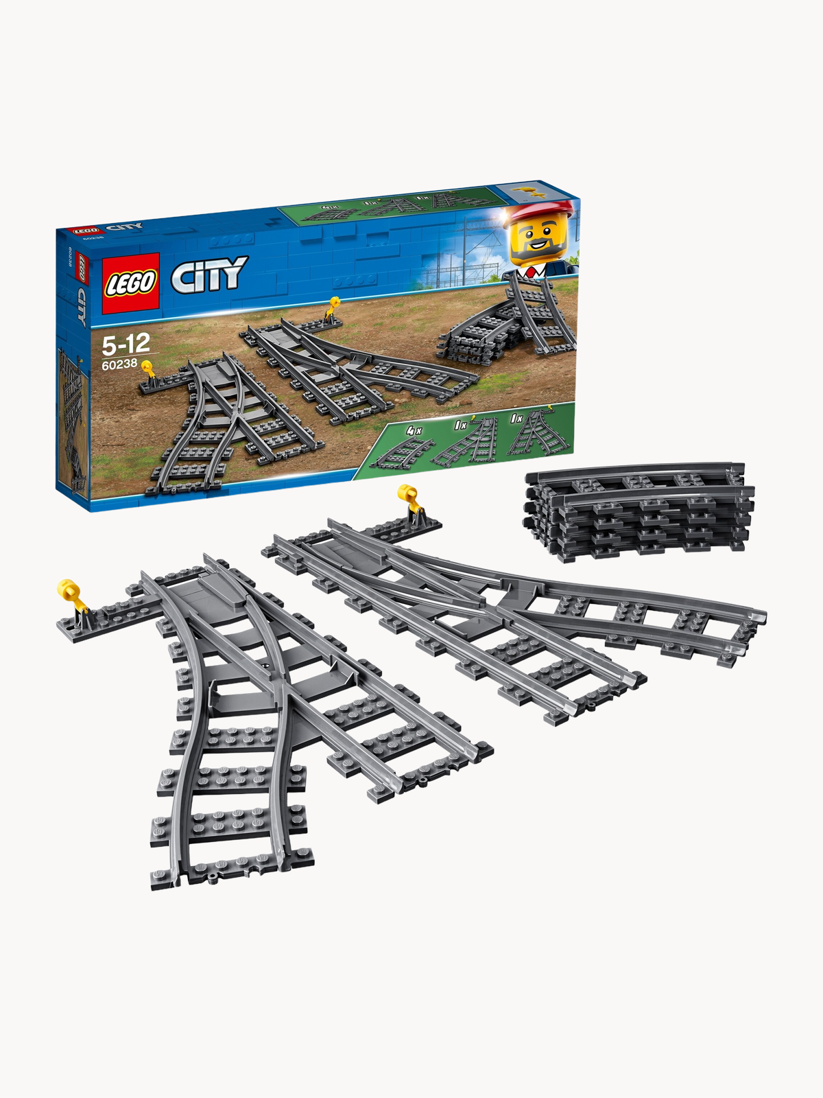 Конструктор LEGO® City 60238 Железнодорожные стрелки, 8 дет.