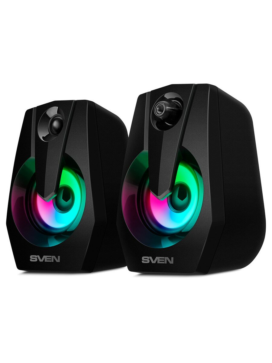 Акустическая система 2.0 SVEN 370 black (6Вт, питание от USB, RGB подсветка) (SV-020552)