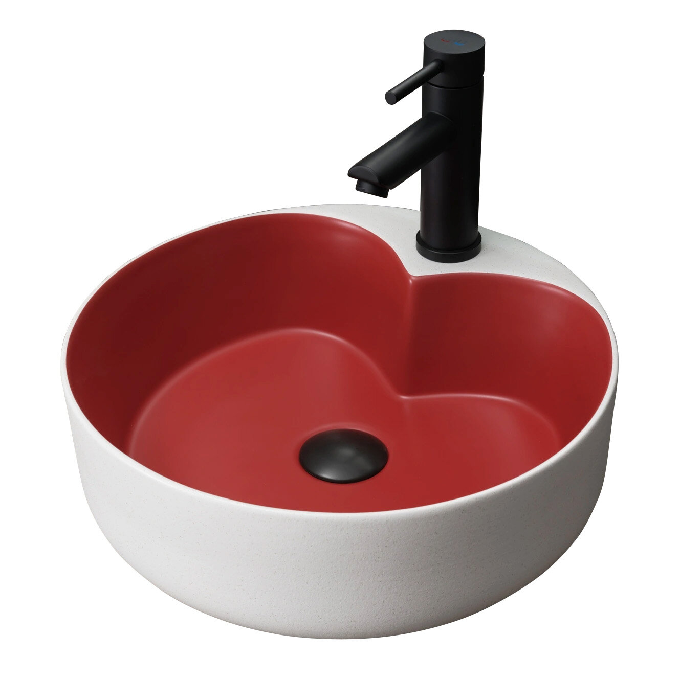 Раковина GID Esfera 40x40 N9013LS красный матовый/белый графит