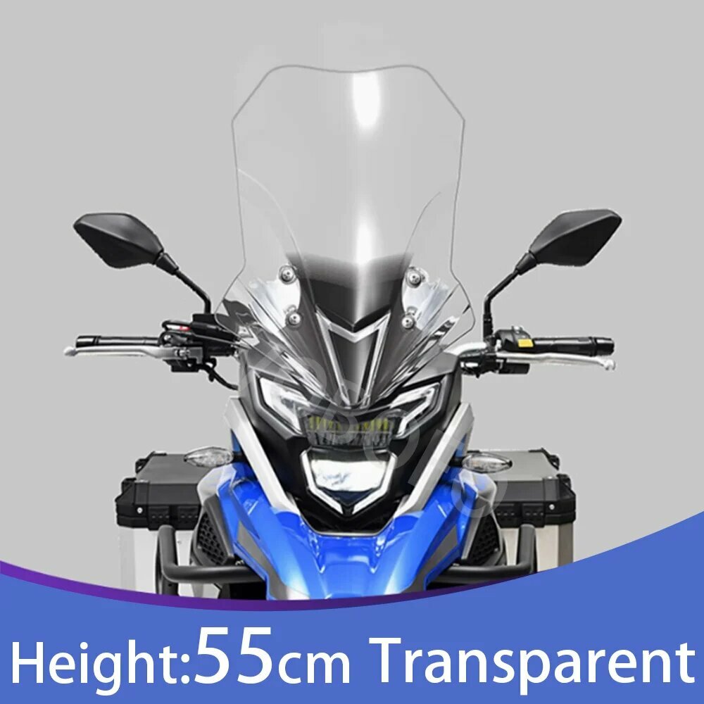 Лобовое стекло мотоцикла для Kove 500X 400X 525X, модифицированные аксессуары, лобовое стекло, усиленный ветровой блок, обтекатель, дефлектор ветра, Transparent 55cm