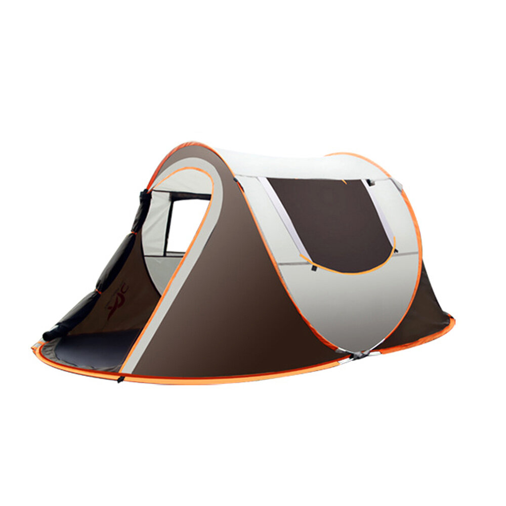 Outdoor Full-Automatic Instant Unfold Rain-Proof Tent Family Multi-Functional Portable Dampproof Camping Tent Suit, Size: S (3-4 people), L (5-8 people), Material: 210D oxford cloth (S), 190D polyester fibre (L), Package size: 750*750*30mm (S),