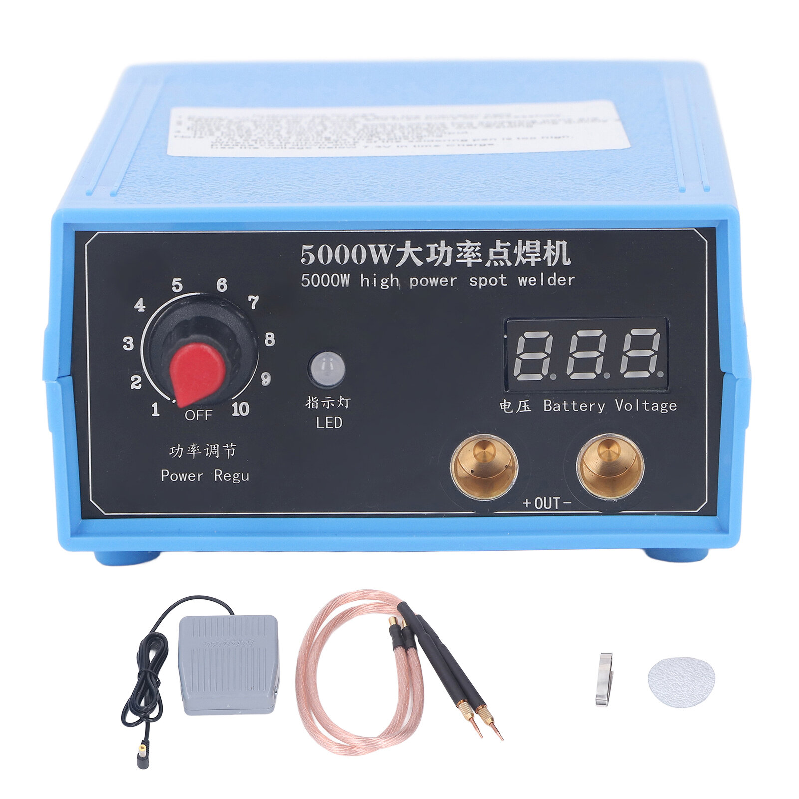 Портативный аккумуляторный сварочный аппарат для точечной сварки меди мощностью 5000 Вт с высокой проводимостью меди.