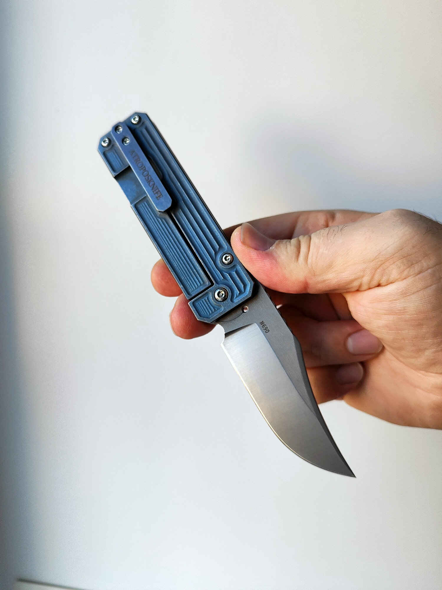 Нож туристический складной "Декадент" от Atroposknife. Ручная работа. EDC нож с длиной клинка 8 см