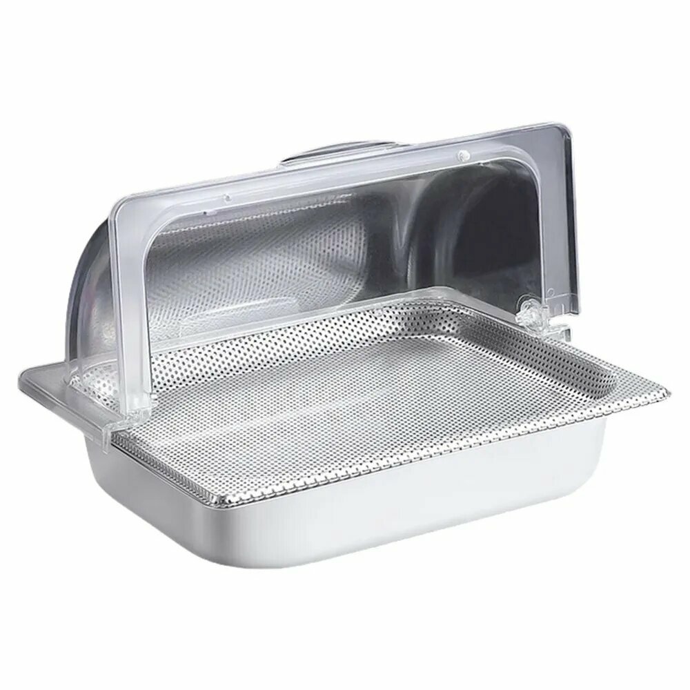 Стальной поднос для еды с крышкой