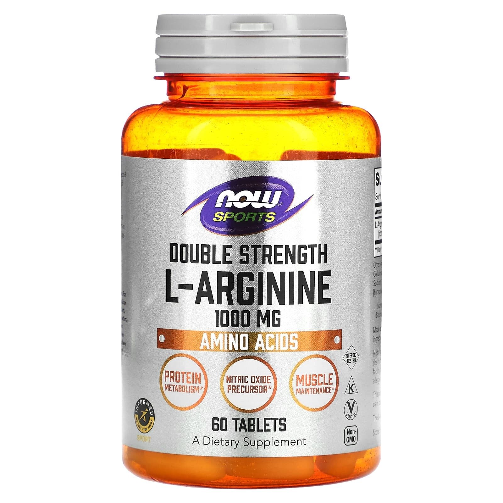 NOW Arginine (Аргинин) 1000 мг 60 таблеток (NOW)